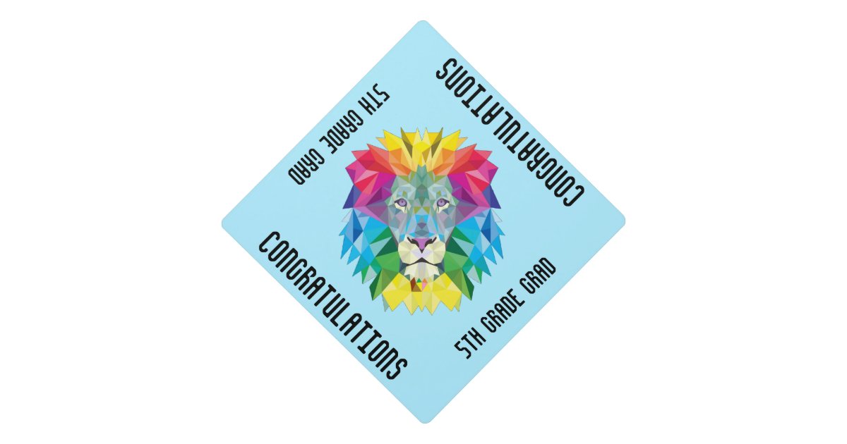 Congratulations Grad Lion Head Custom Text Graduation Cap Topper | Zazzle