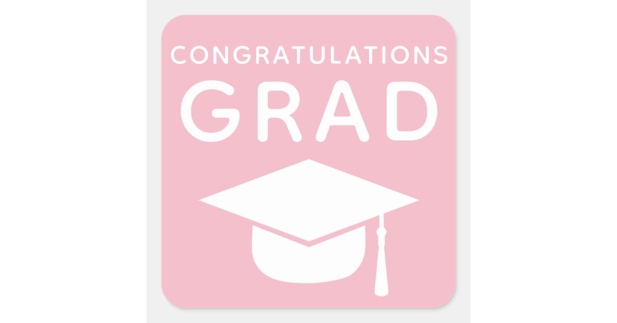 Congratulations Grad Pink Graduation Stickers | Zazzle
