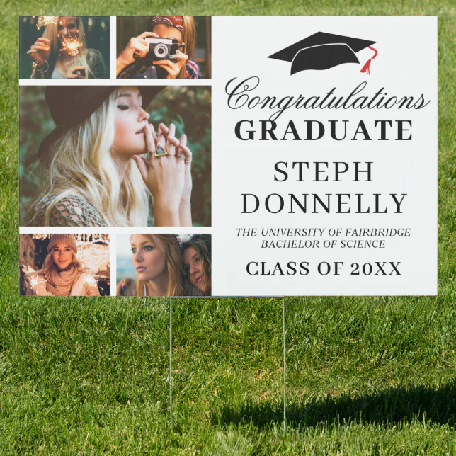 Congratulations Graduate 5 Photo Sign | Zazzle