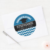 Congratulations Graduate - Blue Black Graduation Classic Round Sticker ...