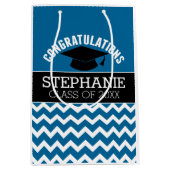 Congratulations Graduate - Blue Black Graduation Medium Gift Bag | Zazzle