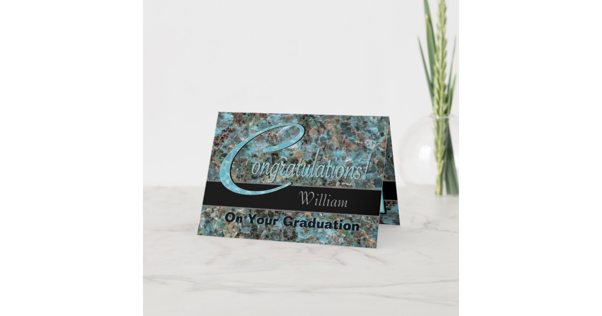 Congratulations Graduate Bold Turquoise and Brown Card | Zazzle