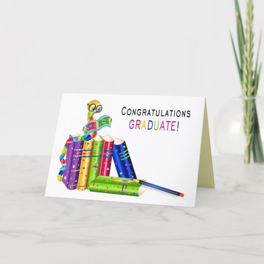 Congratulations Graduate, Bookworm, Kaleidoscope Card | Zazzle.com