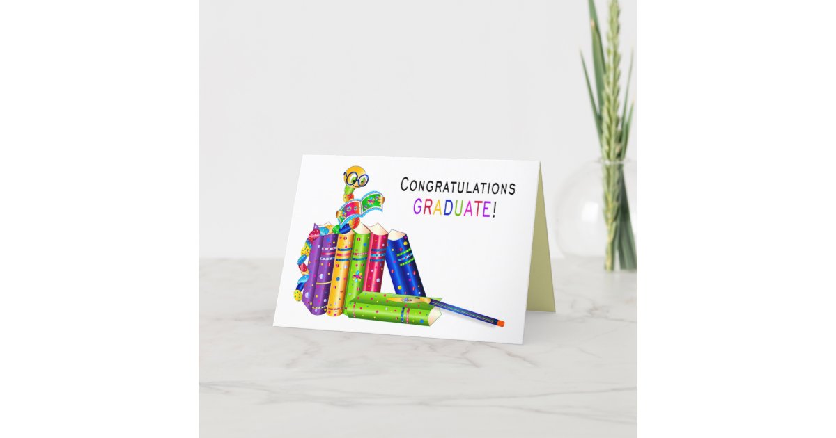 Congratulations Graduate, Bookworm, Kaleidoscope Card | Zazzle