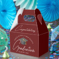 Congratulations Graduate Burgundy Graduation Party Favor Boxes | Zazzle