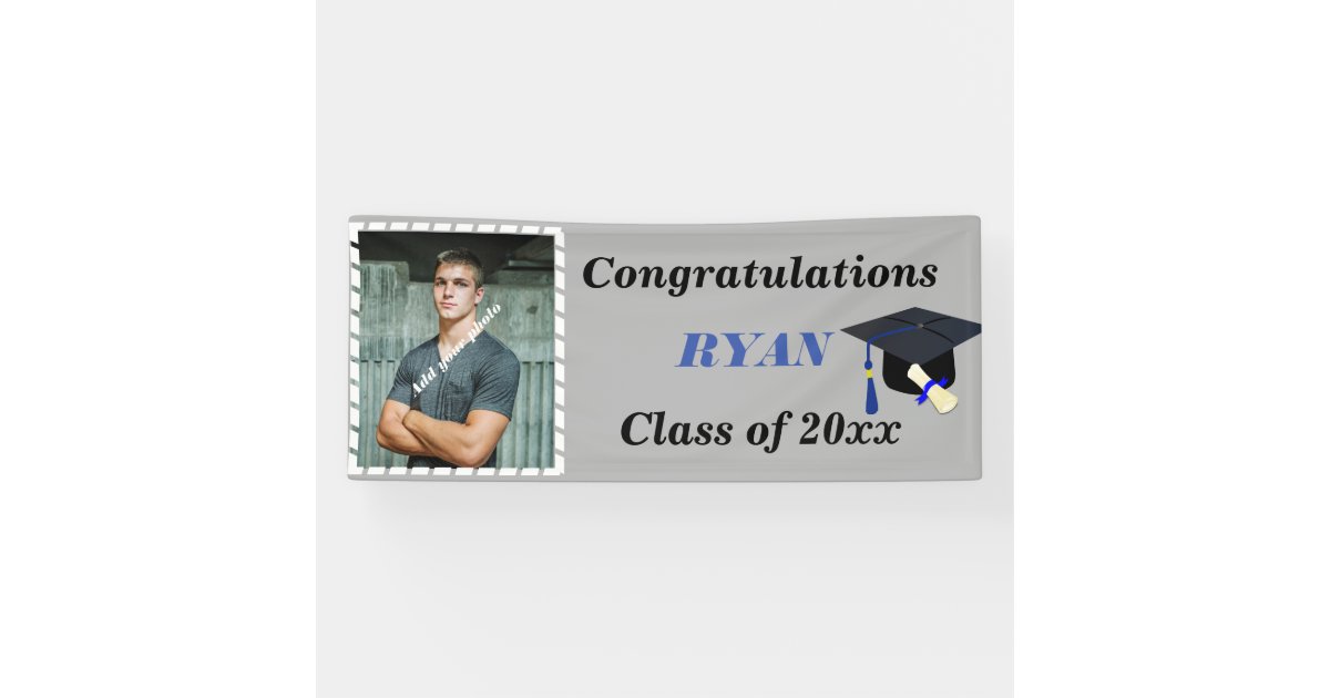 Congratulations Graduate Cap Custom Photo, Banner | Zazzle
