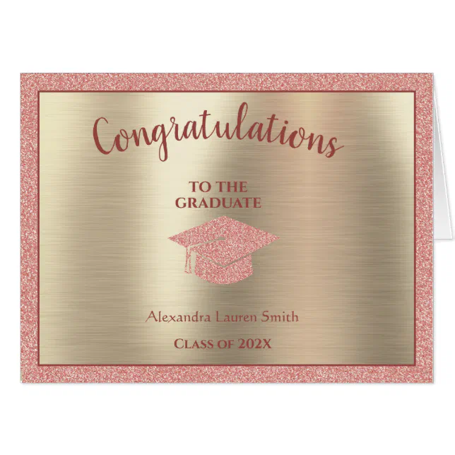 Congratulations Graduate Class of 2022 Pink Gold Card | Zazzle