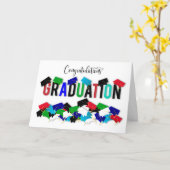 Congratulations Graduate Colorful Graduation Caps Card | Zazzle