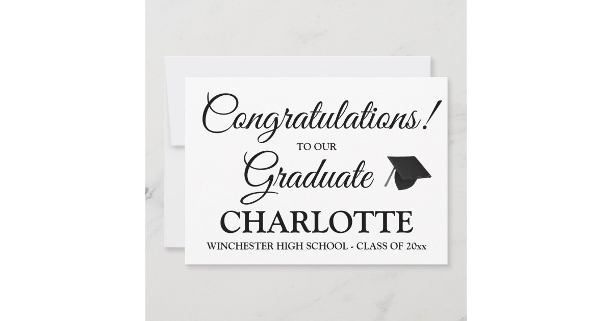 Congratulations graduate custom script graduation announcement | Zazzle
