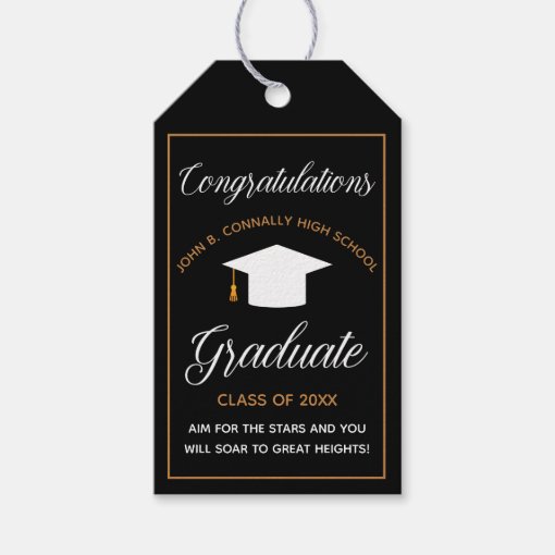 Congratulations Graduate Elegant Custom Graduation Gift Tags | Zazzle