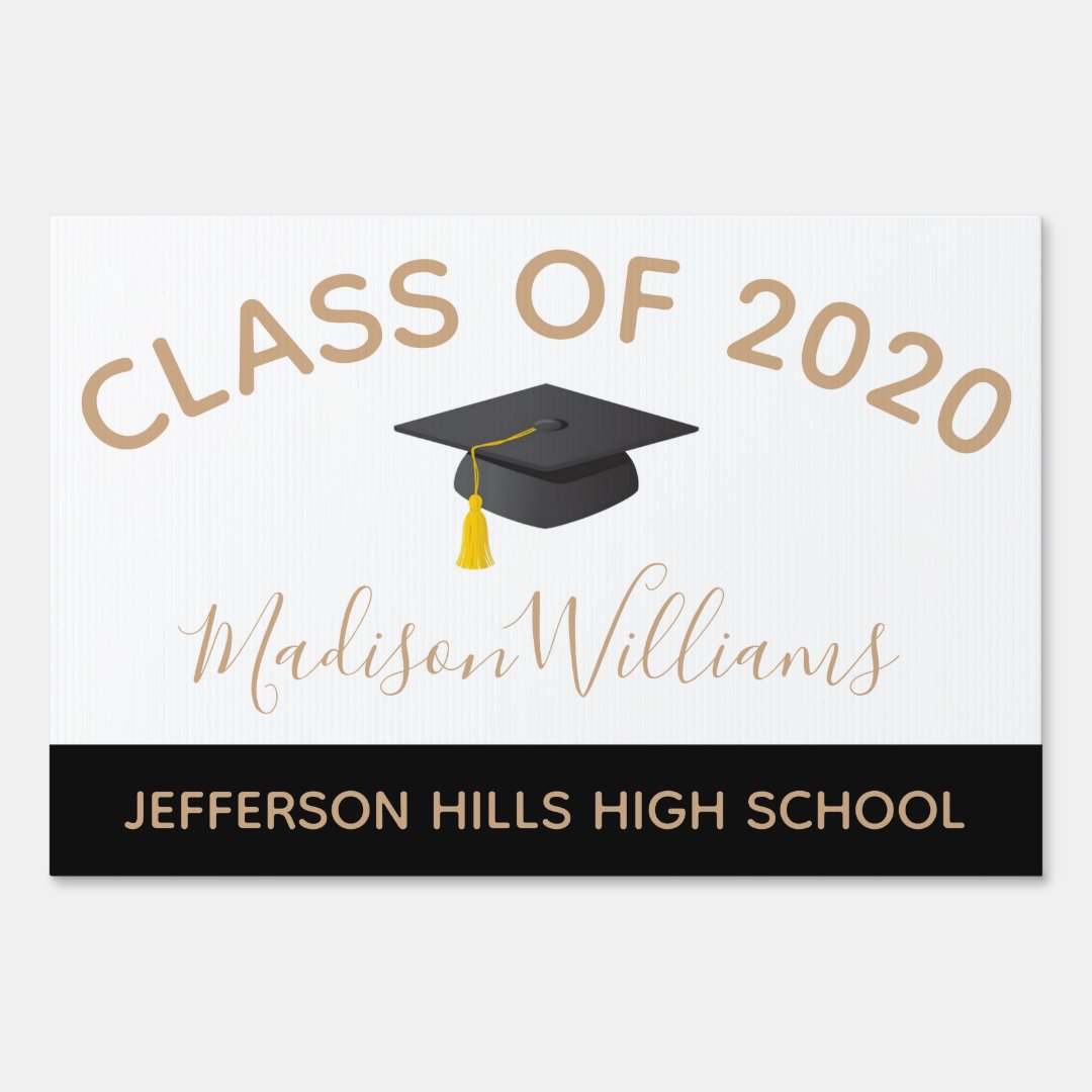 Congratulations Graduate Elegant Gold Script Sign | Zazzle