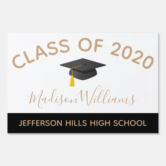 Congratulations Graduate Elegant Gold Script Sign | Zazzle