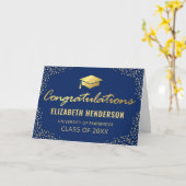 Congratulations Graduate Elegant Navy Gold Card | Zazzle