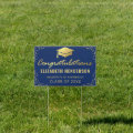 Congratulations Graduate Elegant Navy Gold Sign | Zazzle
