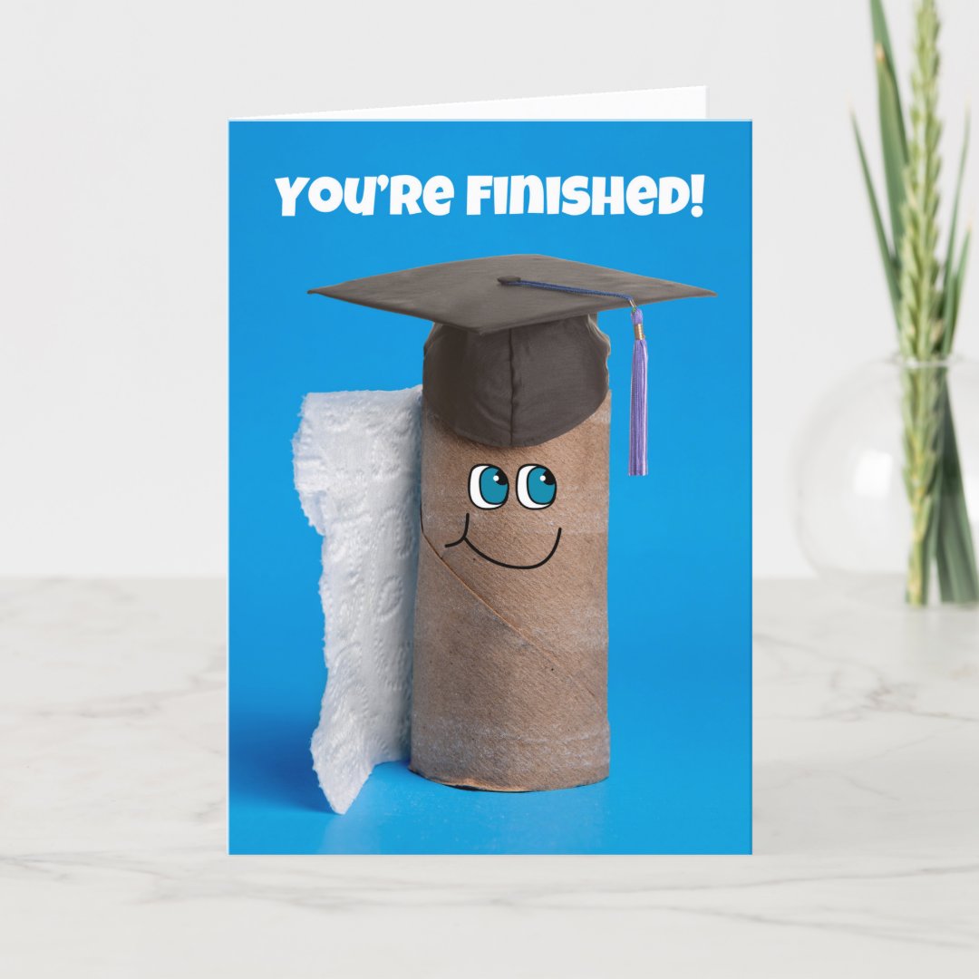 Congratulations Graduate Empty Roll of Toilet Pape Holiday Card | Zazzle