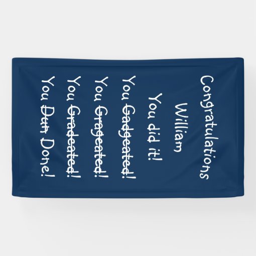 Congratulations Graduate Funny Graduation Party Banner | Zazzle