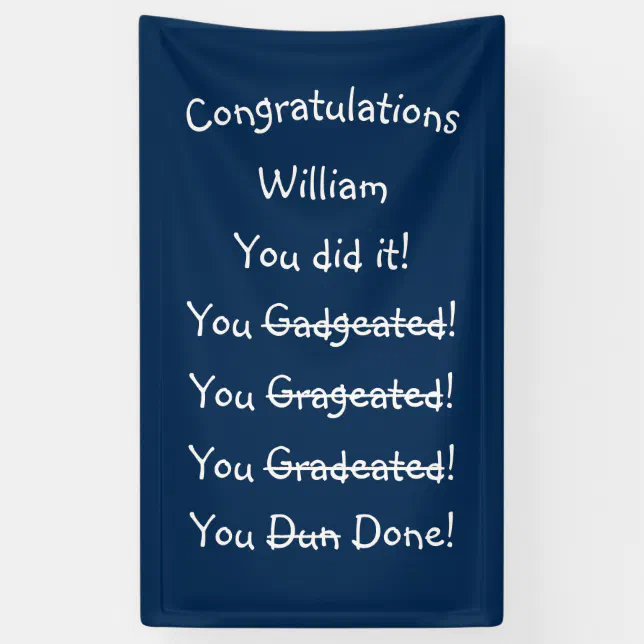 Congratulations Graduate Funny Graduation Party Banner | Zazzle