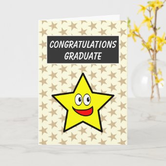 Congratulations Graduate Gold Star Graduation Card | Zazzle