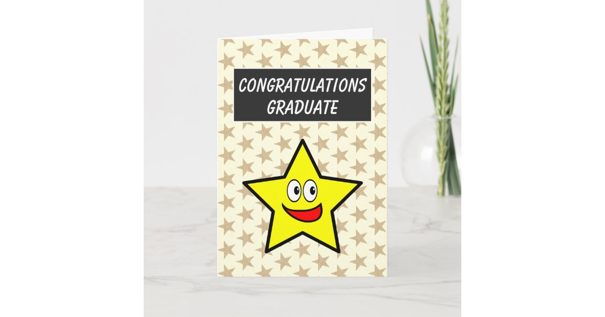 Congratulations Graduate Gold Star Graduation Card | Zazzle