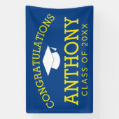 Congratulations Graduate Graduation - blue yellow Banner | Zazzle