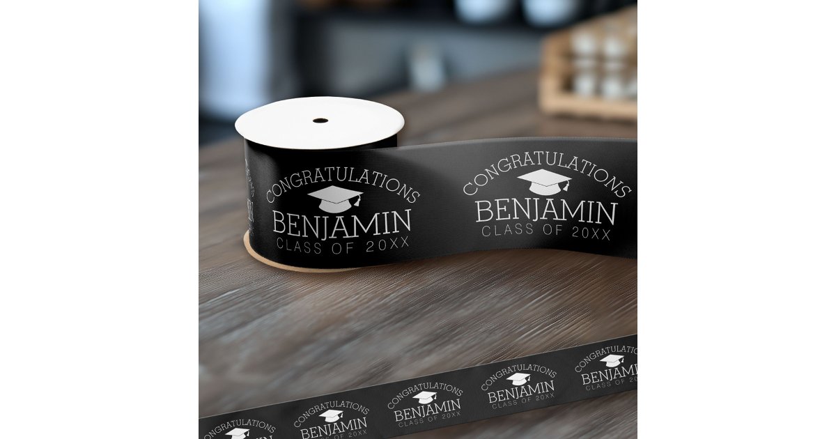 Congratulations Graduate Graduation CAN EDIT COLOR Satin Ribbon | Zazzle