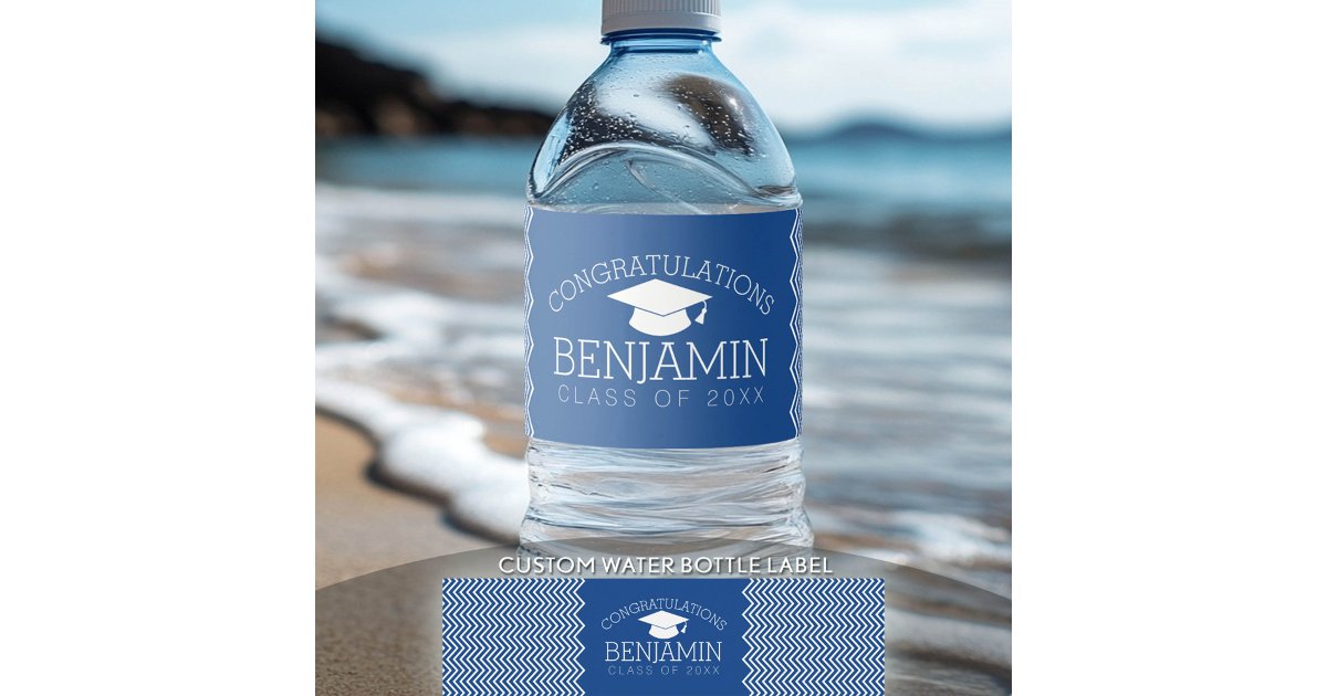 Congratulations Graduate Graduation CAN EDIT COLOR Water Bottle Label ...