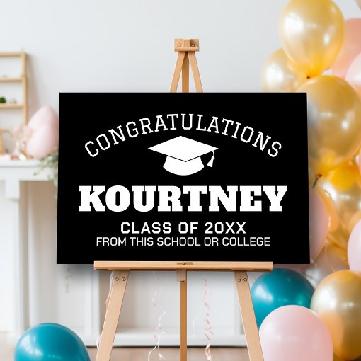 Congratulations Graduate Graduation Cap black Foam Board | Zazzle