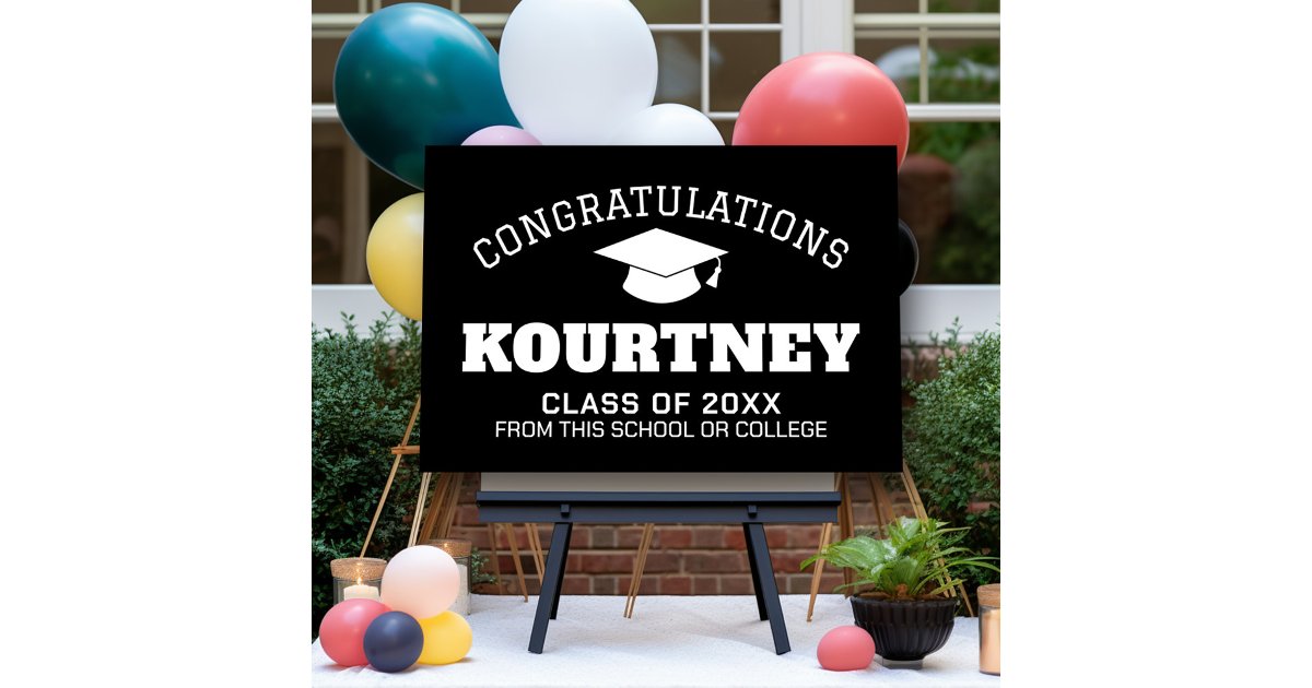 Congratulations Graduate Graduation Cap black Foam Board | Zazzle
