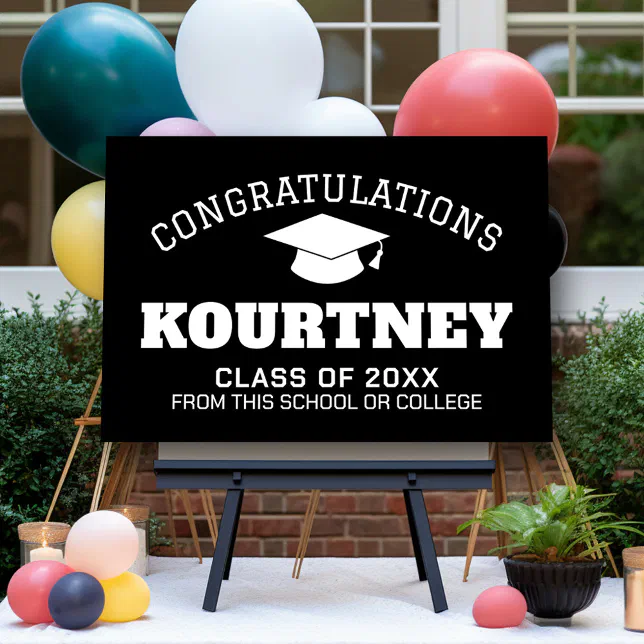 Congratulations Graduate Graduation Cap black Foam Board | Zazzle