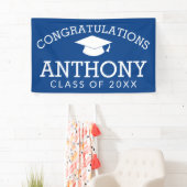 Congratulations Graduate Graduation Cap - blue Banner | Zazzle
