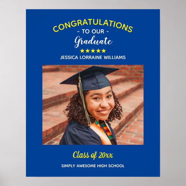 Congratulations Graduate Graduation Custom Photo Poster | Zazzle