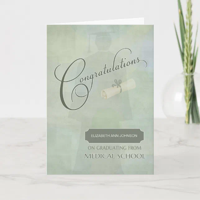 Congratulations Graduate Medical School Name Card | Zazzle