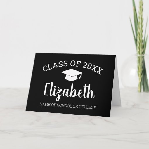 Congratulations Graduate Name Script Graduation Card | Zazzle