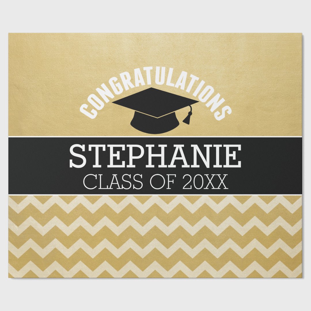 Congratulations Graduate - Personalized Graduation Wrapping Paper | Zazzle