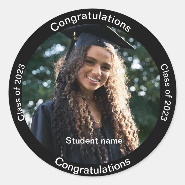 Congratulations Graduate Photo Classic Round Sticker | Zazzle
