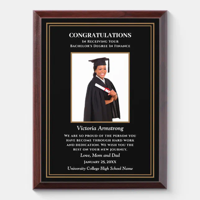 Congratulations Graduate Photo Graduation Custom Award Plaque | Zazzle