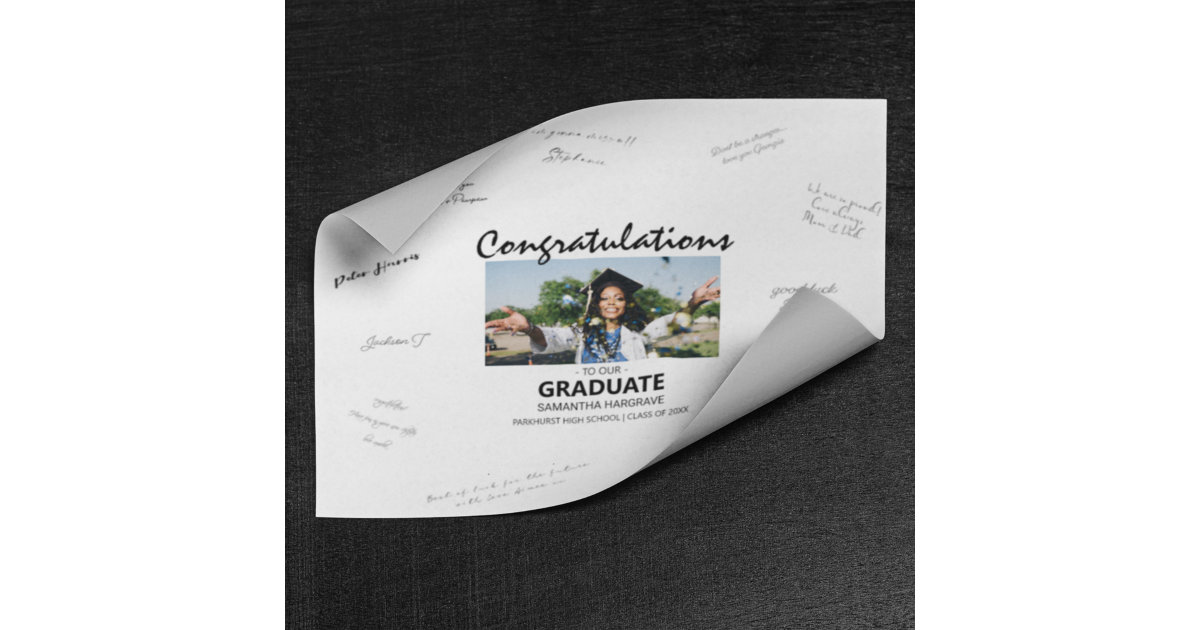 Congratulations Graduate | Photo Guest Signature Poster | Zazzle