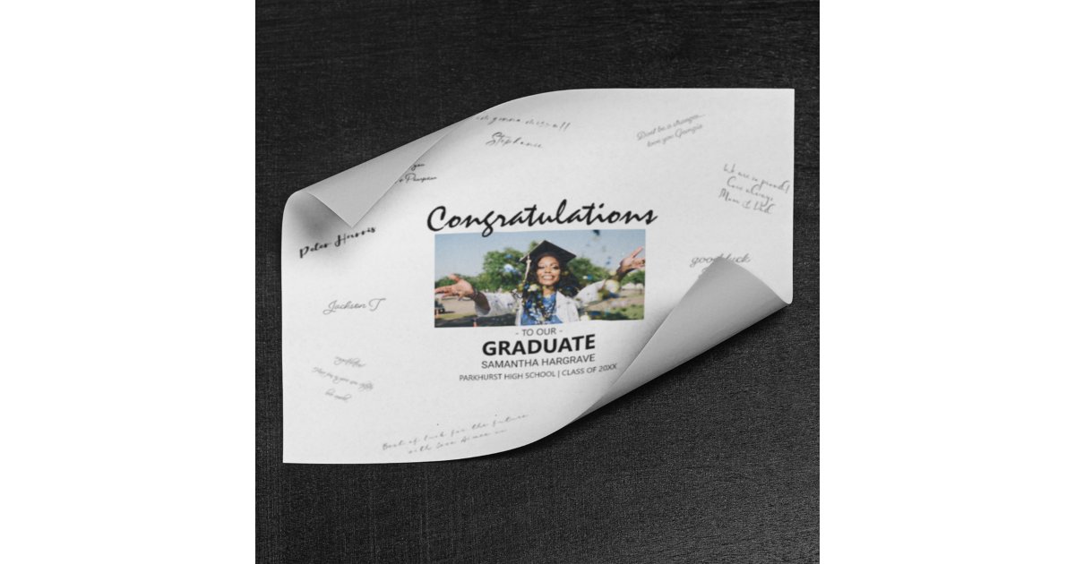 Congratulations Graduate | Photo Guest Signature Poster | Zazzle