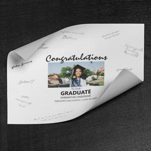 Congratulations Graduate | Photo Guest Signature Poster | Zazzle