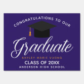 Congratulations Graduate Purple Gold 2024 Yard Sign | Zazzle