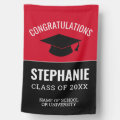 Congratulations Graduate Red Black Graduation Cap House Flag | Zazzle