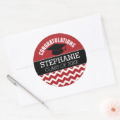 Congratulations Graduate - Red Black Graduation Classic Round Sticker ...