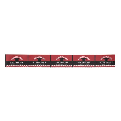 Congratulations Graduate - Red Black Graduation Satin Ribbon | Zazzle