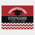 Congratulations Graduate - Red Black Graduation Sign | Zazzle