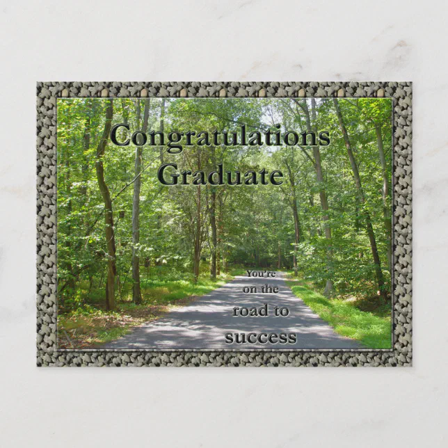 Congratulations Graduate Road to Success Items Announcement Postcard ...