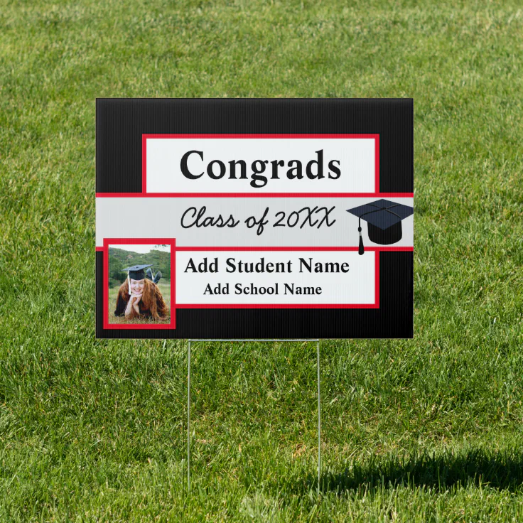 Congratulations Graduate School Name Photo Sign | Zazzle