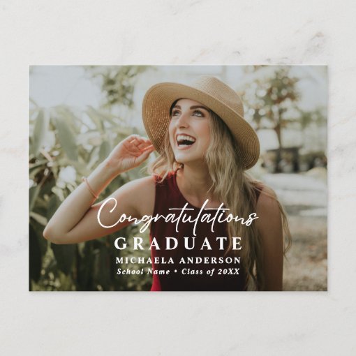 Congratulations Graduate Script 2-Photo Graduation Announcement ...