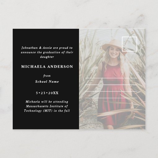 Congratulations Graduate Script 2-Photo Graduation Announcement ...