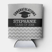 Congratulations Graduate - Silver Black Graduation Can Cooler | Zazzle