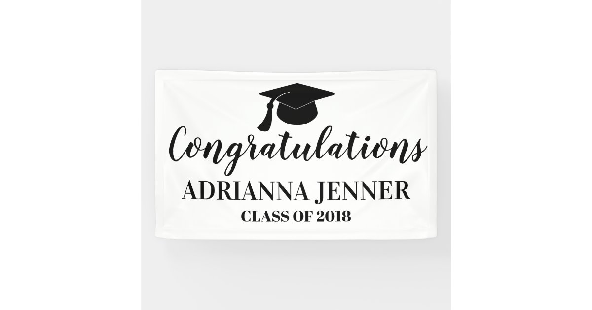 Congratulations Graduate Simple Handwritten Script Banner | Zazzle
